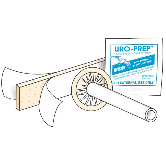 Uro-Cath® Male External Catheter with Urofoam®-2 and Uro-Prep®, Large ...